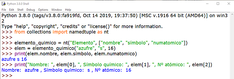 APRENDER A PROGRAMAR CON PYTHON: NAMEDTUPLES