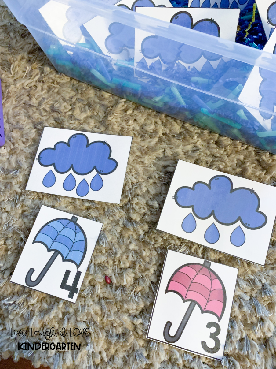 We Picked A Rain Cloud Counted The Drops And Found The Umbrella Number Card To Match