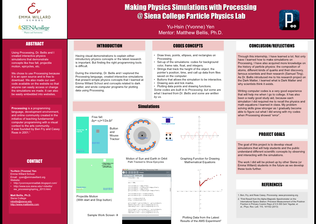 2012-2013 Physics Simulations with Processing : 5/1 Poster Session ...