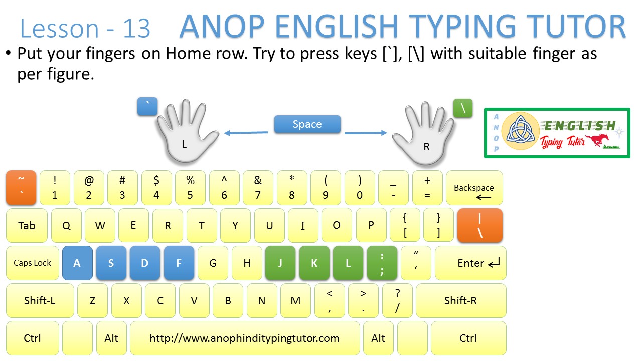 English Typing Lesson - Numbers & Symbols - ANOP