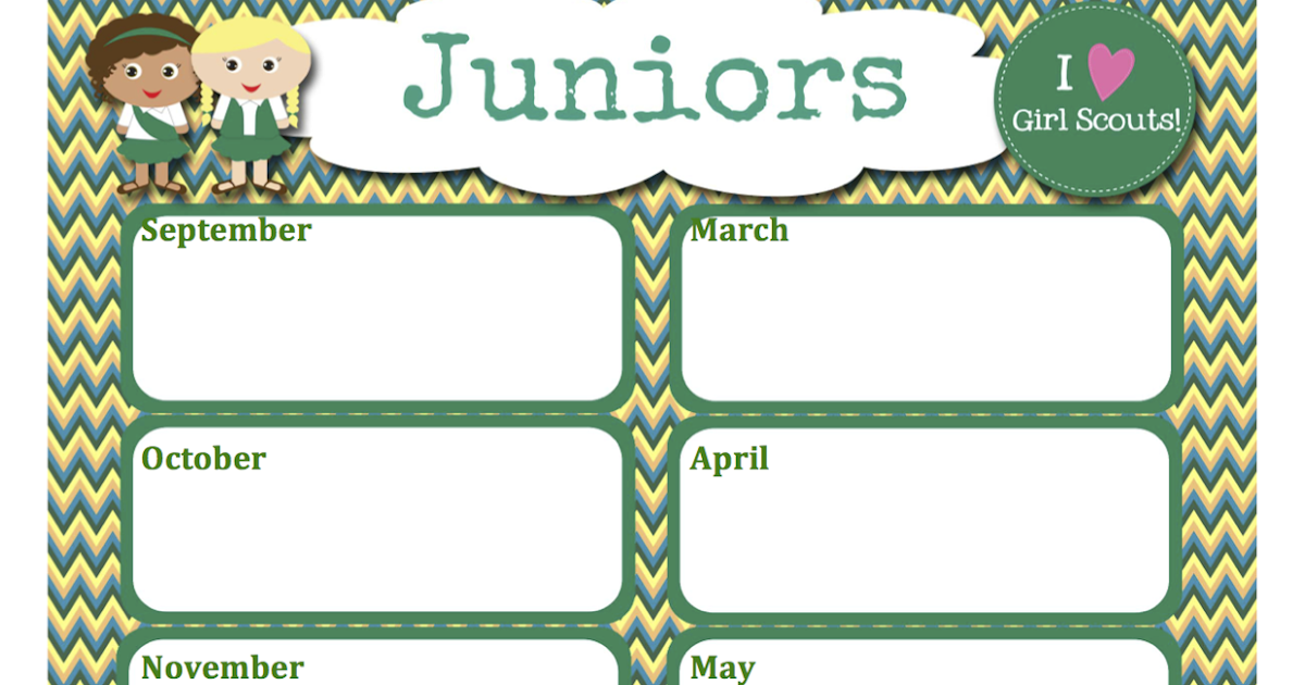 My Fashionable Designs: Girl Scouts: FREE Juniors Calendar - editable ...