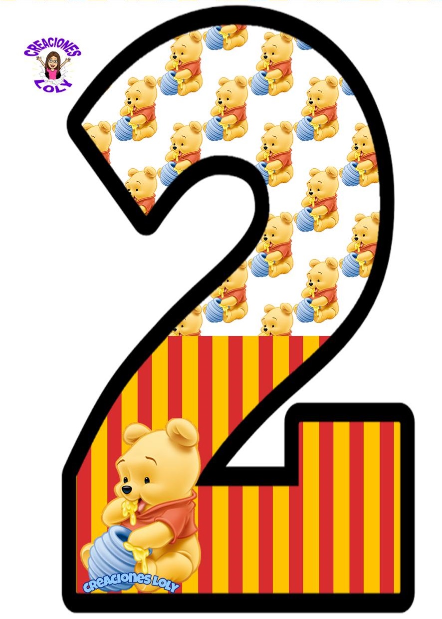Creaciones Loly: Números Winnie The Pooh Bebé