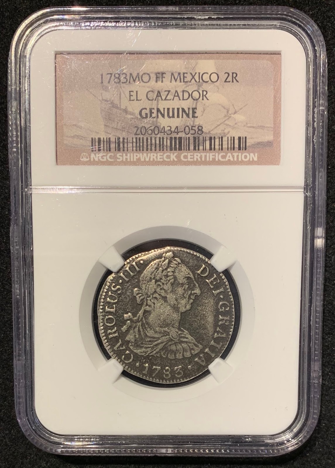Monedas de México / Monedas Históricas: Naufragio de "El Cazador" en 1784