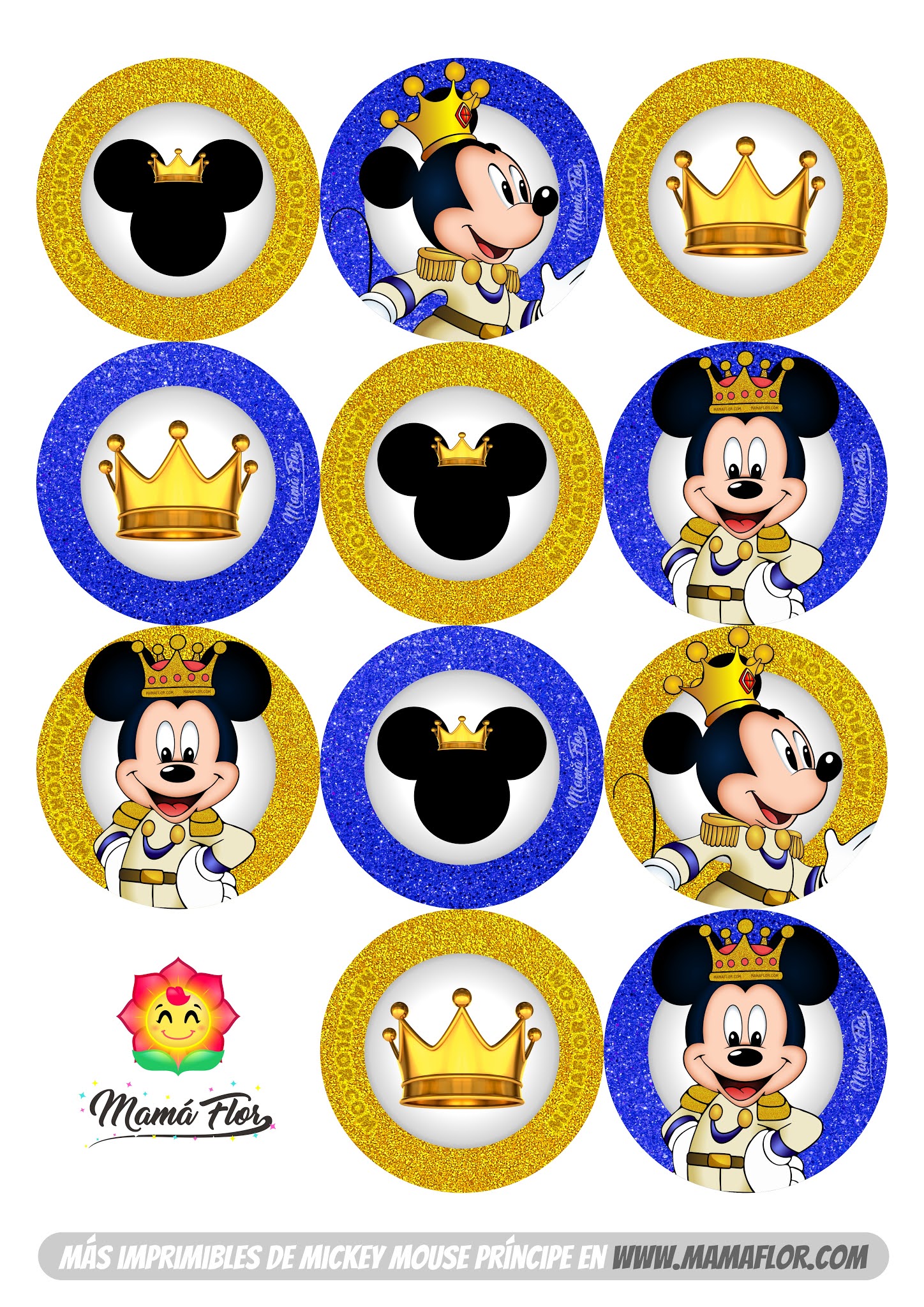 Preciosos Toppers de Mickey Mouse Príncipe - MamaFlor.com