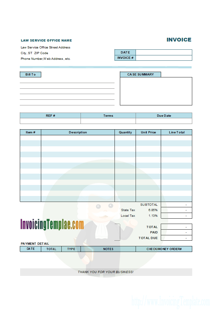 Advocate Invoice Format - Invoice Template