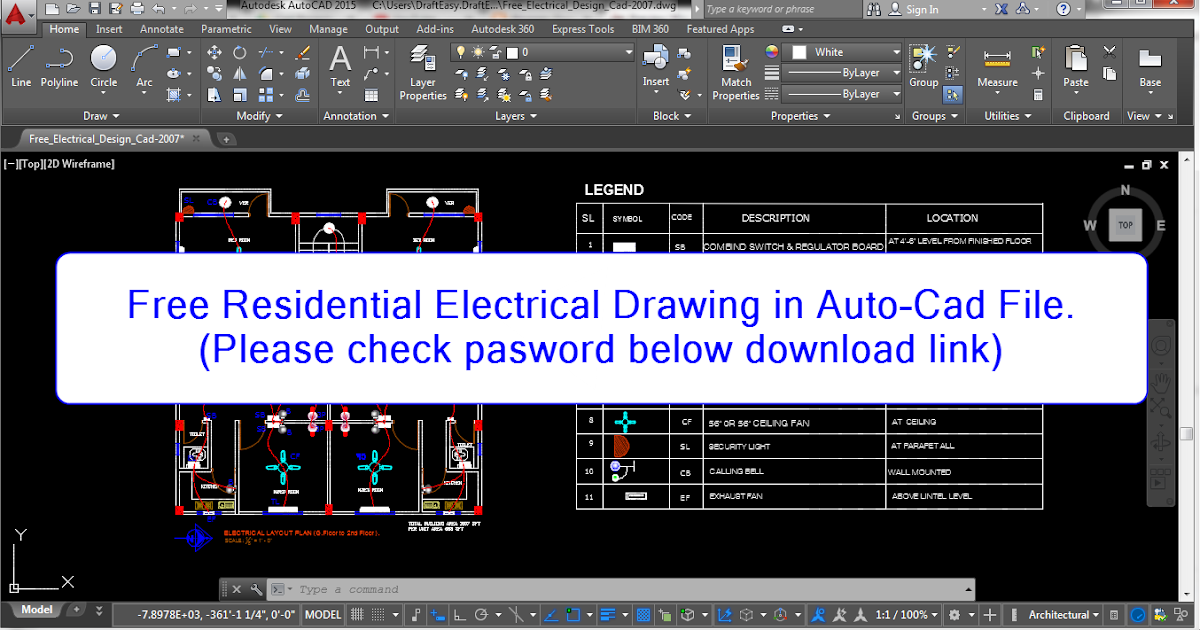 Electrical Drawing (Residential_Free Download) - DraftEasy