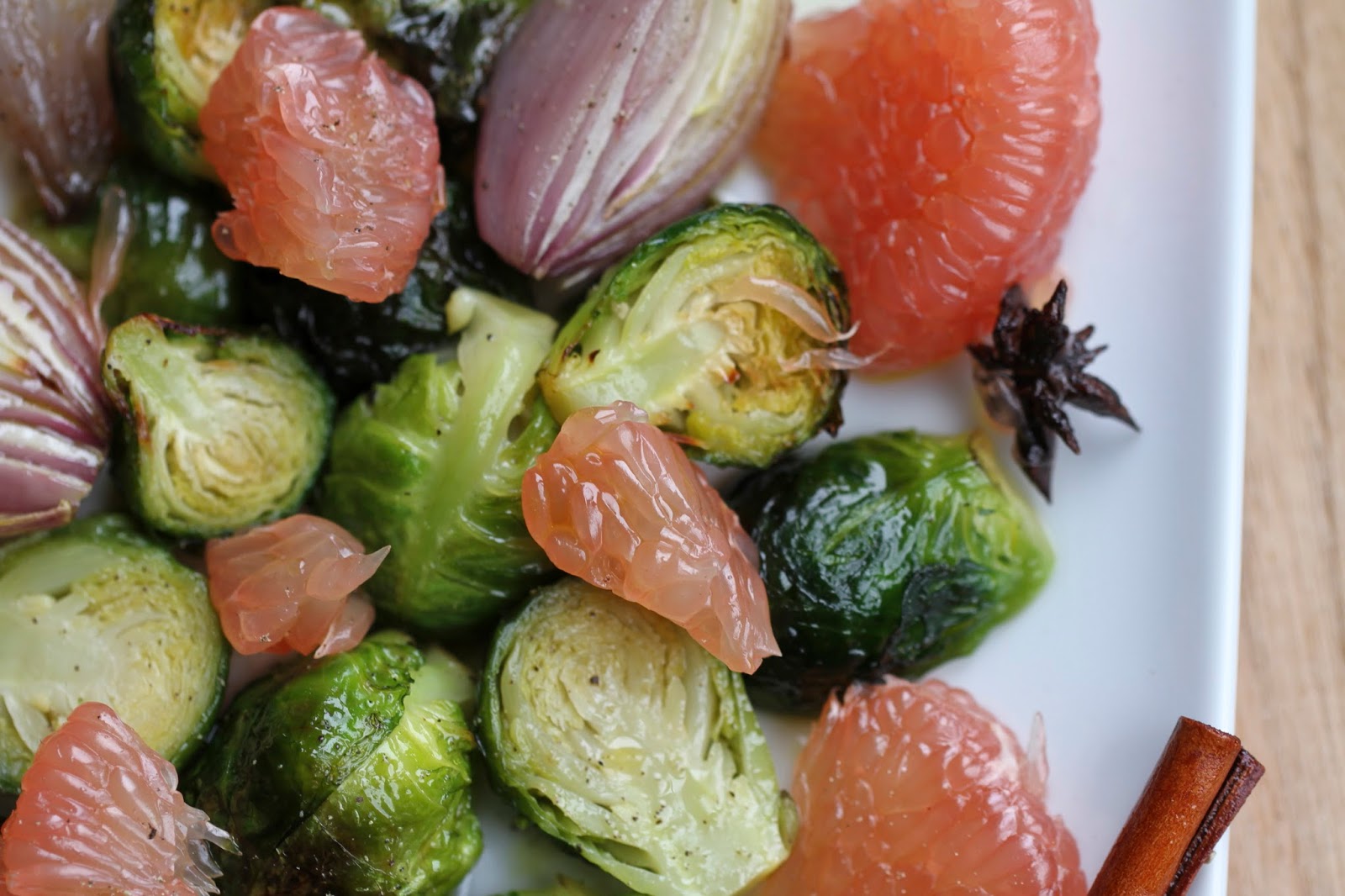 Roasted Brussels Sprouts with Pomelo & Star Anise - Ever Open Sauce