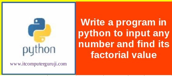 Python program to find factorial value of given number
