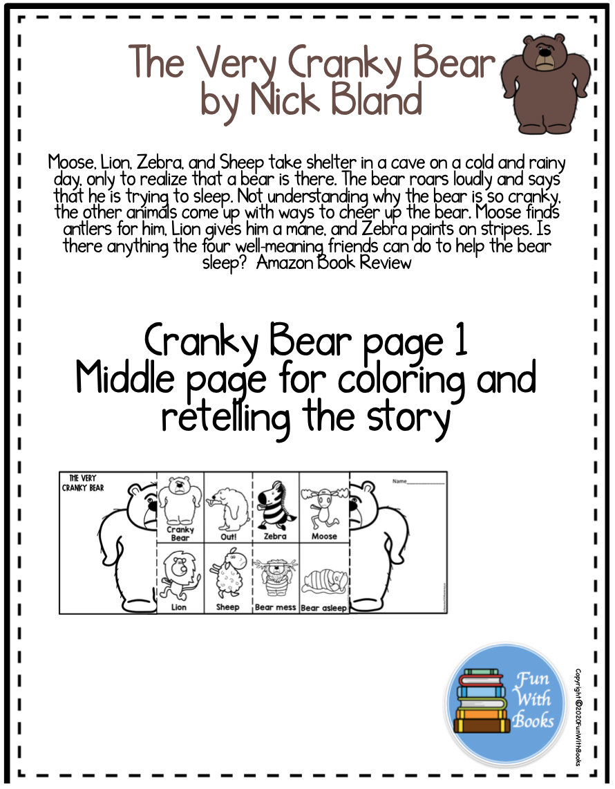 The Very Cranky Bear Colouring Page The Very Cranky Bear Colouring Page