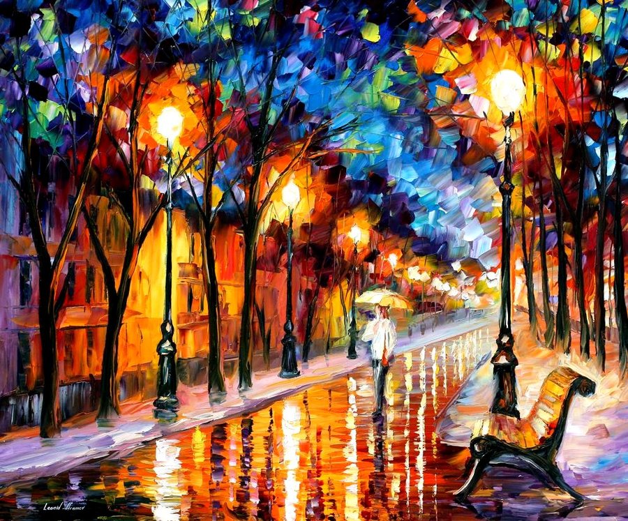 Emm Pronounced Edoublem Leonid Afremov Alley By The Lake