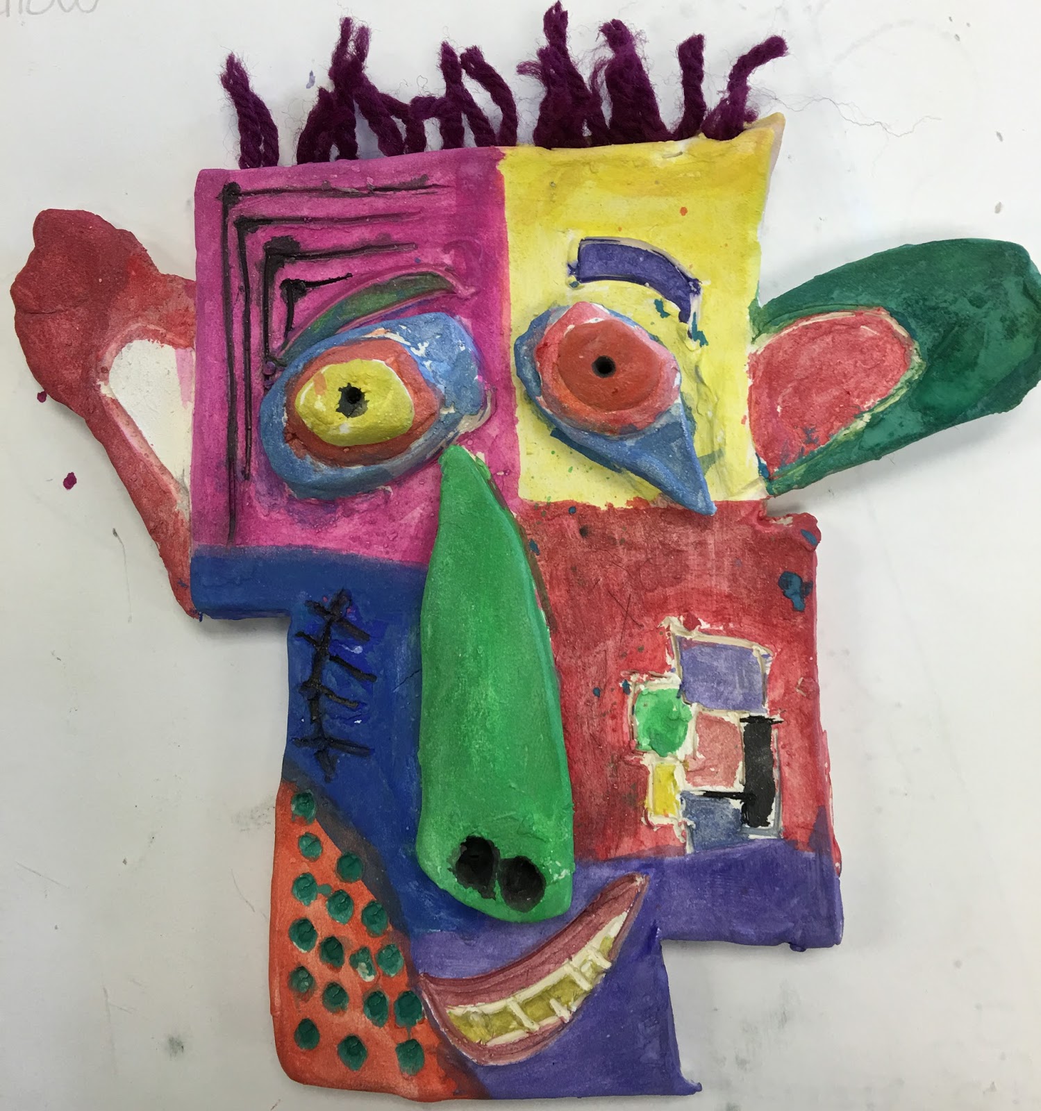 Art Room Blog: 4th and 5th Grade Clay Picasso Masks...