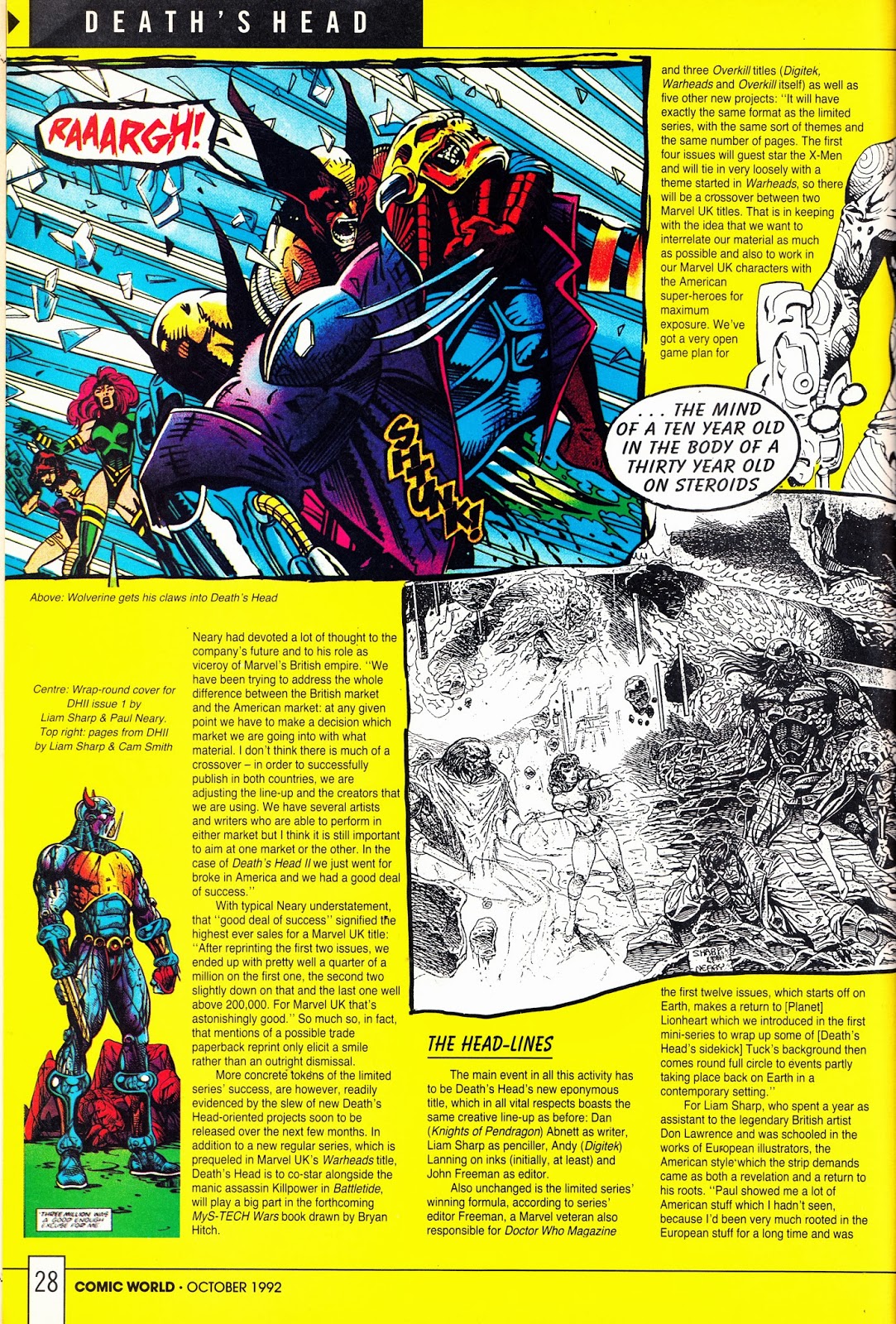 STARLOGGED - GEEK MEDIA AGAIN: 1992: DEATH'S HEAD II INTERVIEW In COMIC ...
