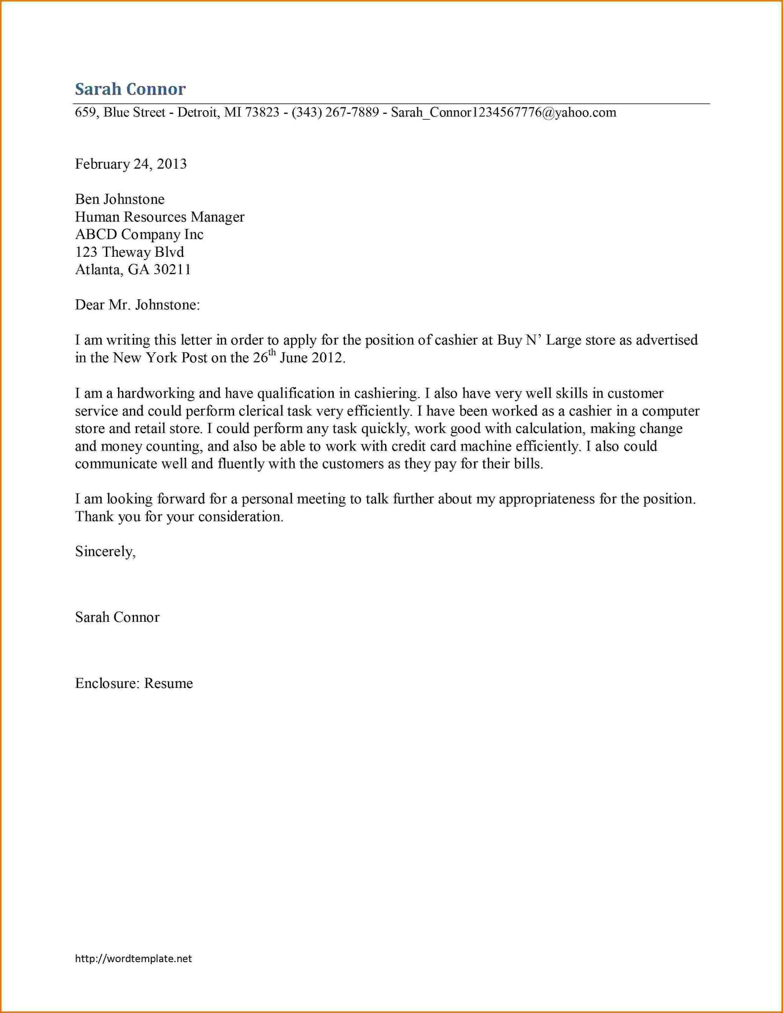 Bank Teller Cover Letter Examples ~ Resume Letter