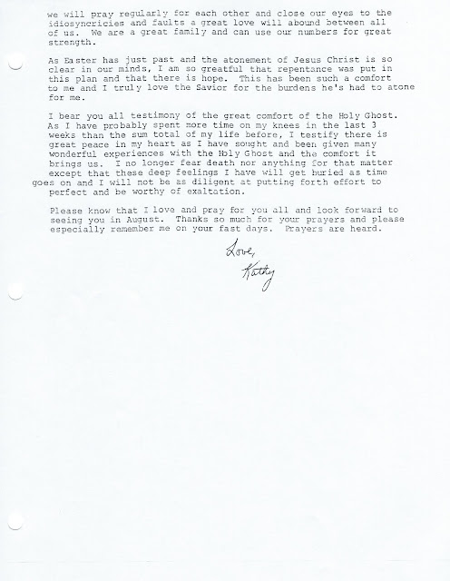 Bradley Family Heritage: Kathy's letter to Siblings 1985