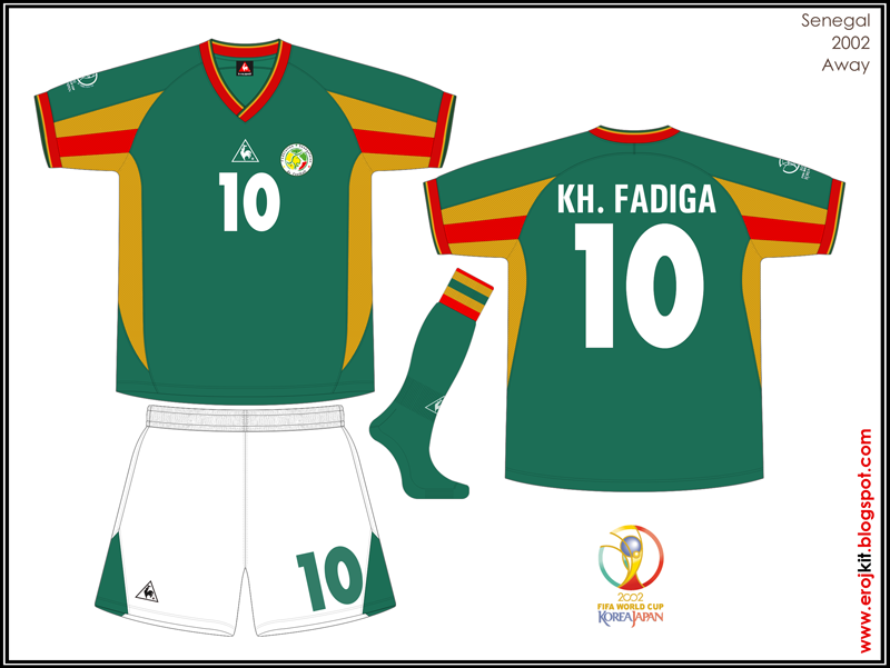Kit Design, by eroj: 2002 Senegal (Home e Away)