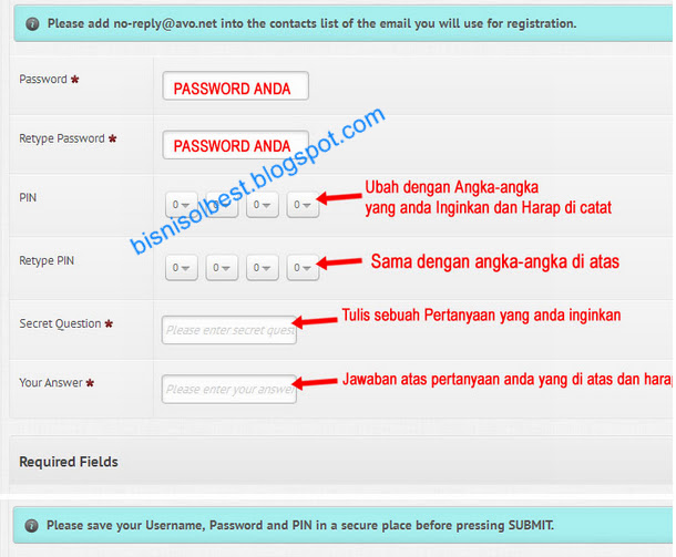 cara mendaftar di avo inc
