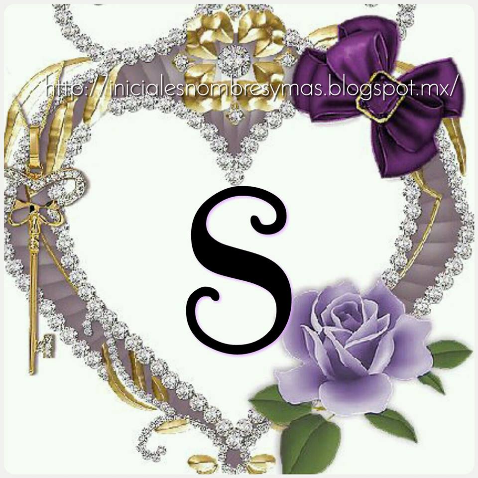 Iniciales Nombres y Más: Iniciales en bello corazón brillante S a la Z