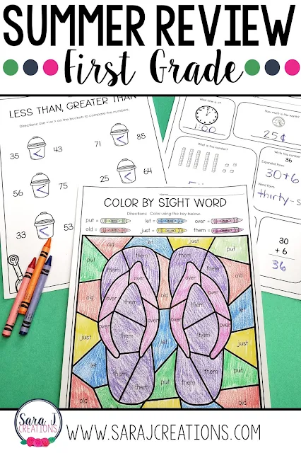 Summer Reviews PreK-4th Grade | Sara J Creations