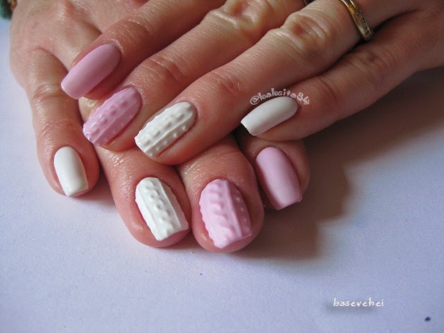 baseveheinails: Manicure Hybrydowy - 3D Cable Knit Sweater - Sweterek ...