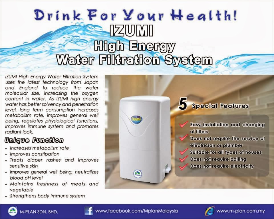Izumi Water: IZUMI HIGH ENERGY WATER FILTRATION SYSTEM