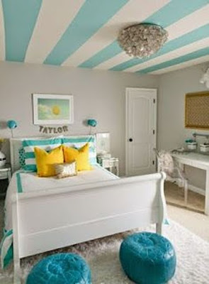 40 Inspiration DIY Striped Ceiling Bedroom Design | ARA HOME