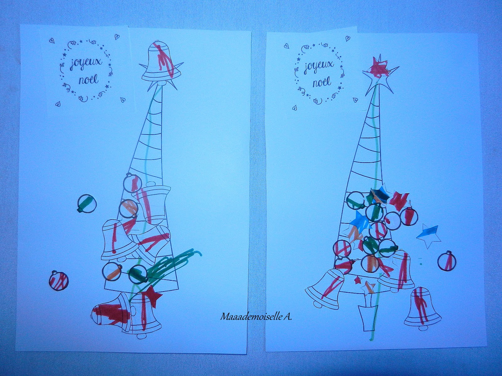 Maaademoiselle A.: || Activité/DIY : Réaliser une carte de Noël avec ...