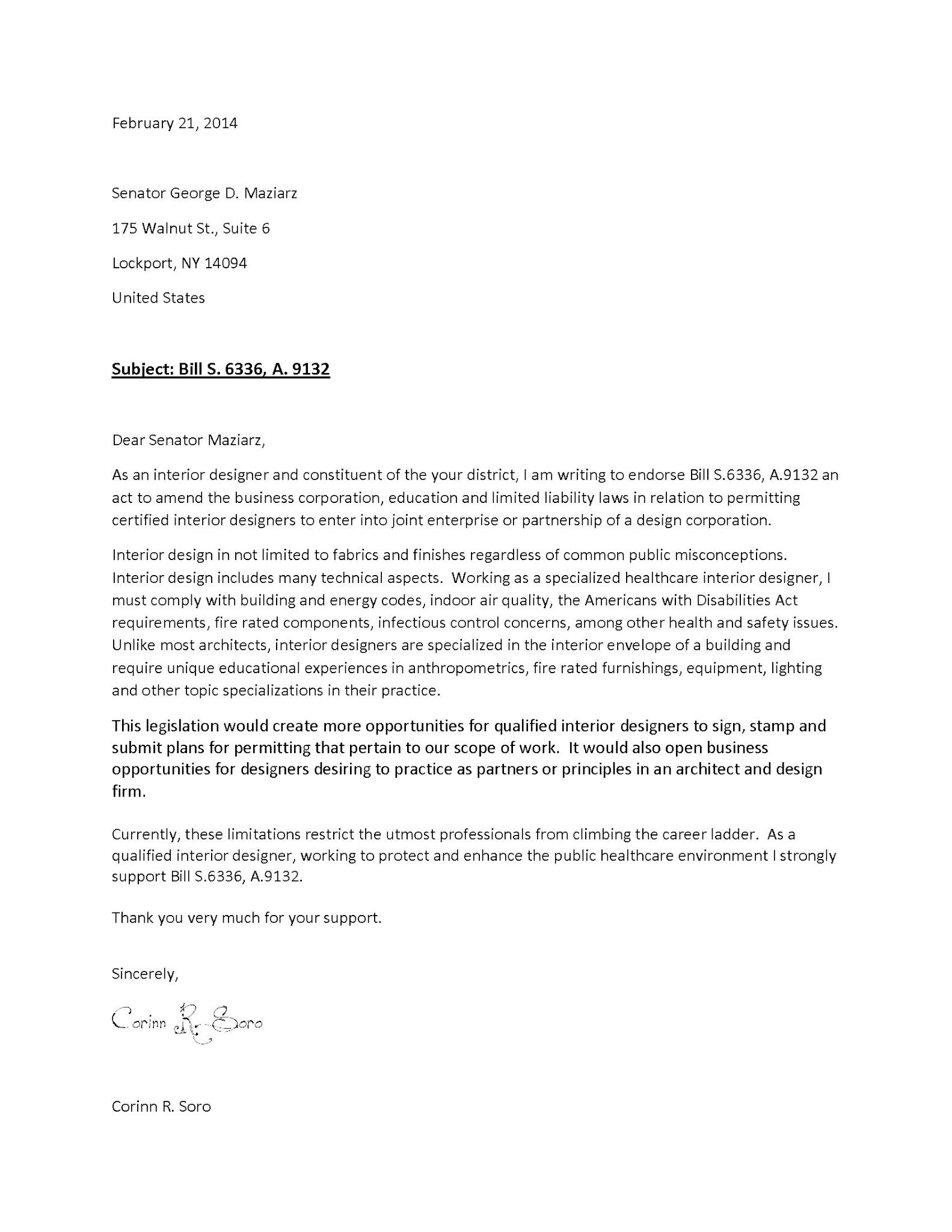 Writing A Letter To A Senator - Formal Letter