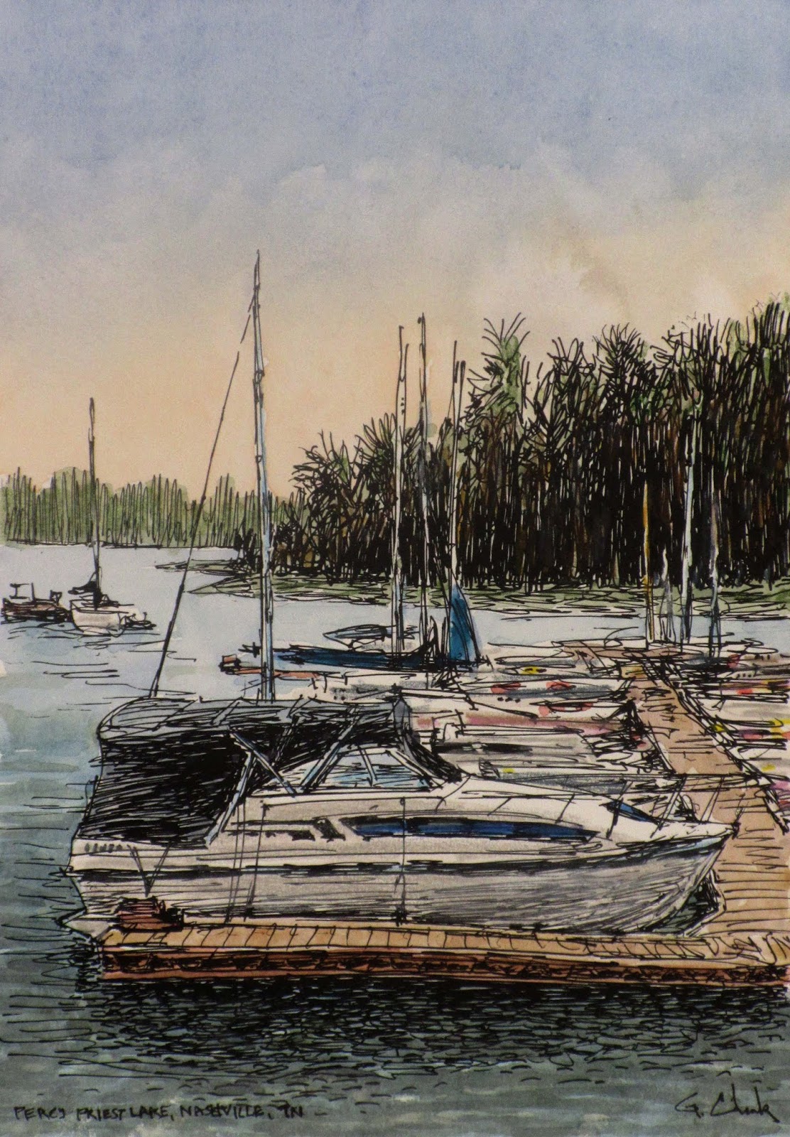 Traveler's Sketchbook Art by George C. Clark