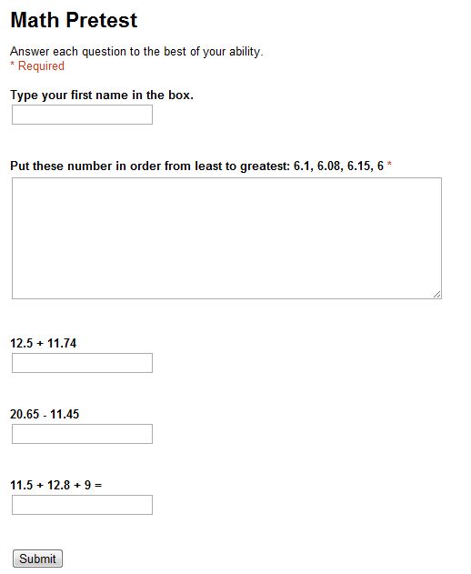 Leading and Learning in a STEM World: Google Docs for Pre-assessment