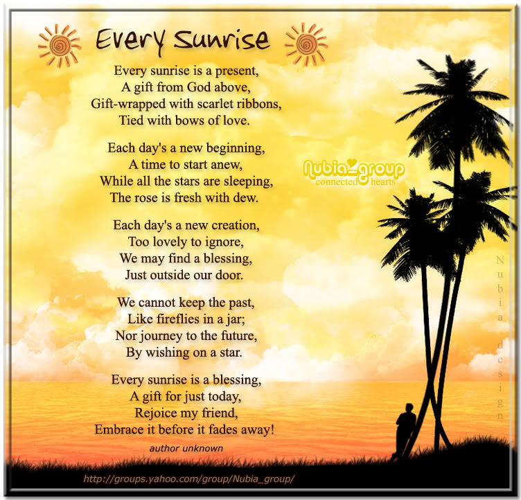 * Nubia_group Inspiration *: Every Sunrise