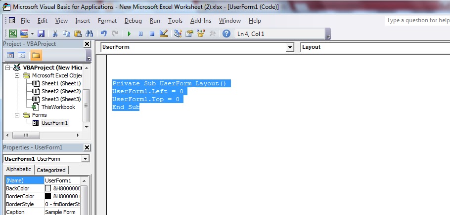 How To Make Excel Userform Immovable Using Vba ~ Excel And Analytics 2097