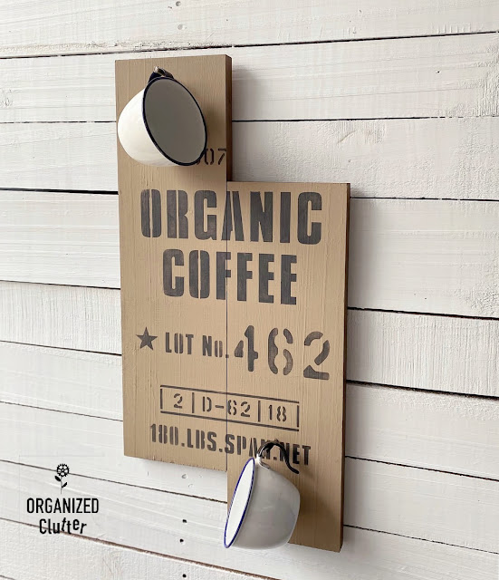 Two Board Organic Coffee Stenciled Sign - Organized Clutter