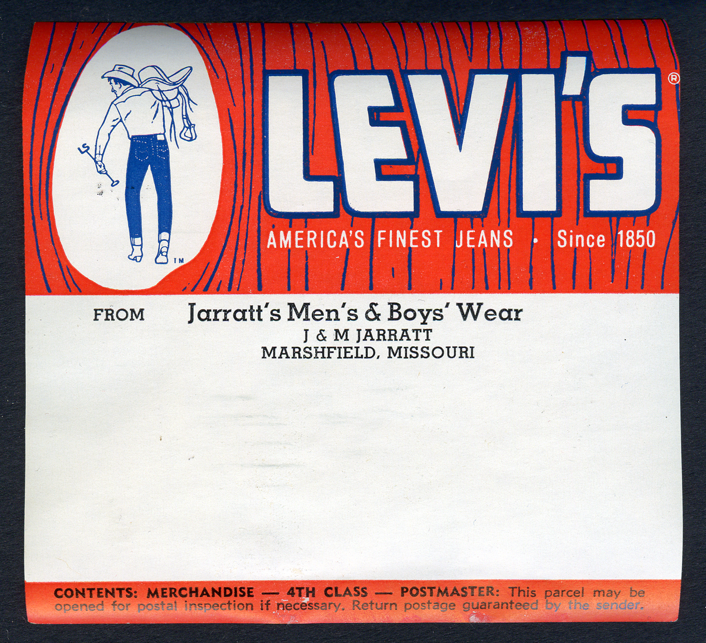 Union-Made: 1950s Levi's Shipping Label