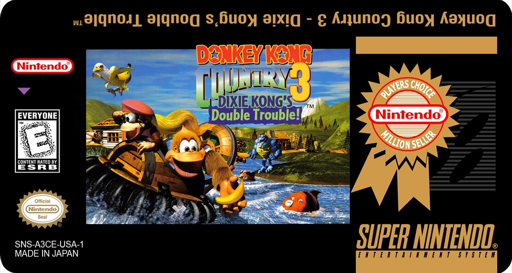 Super Nintendo Labels: Donkey Kong Country 3 Million Seller (EUA)