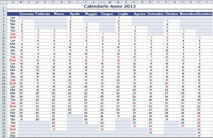 Calendario excel 2013 - Imagui