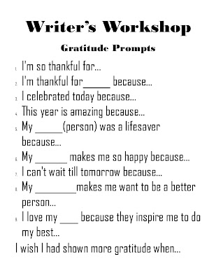 Reading Sage: Gratitude sentence starters, gratitude prompts ...