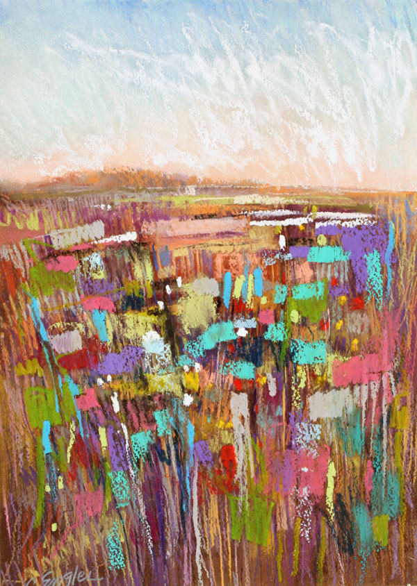 Carol Engles Art: Fall Flower Field, abstract landscape by Carol Engles