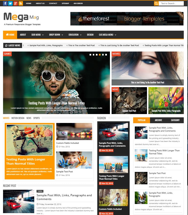 Free premium responsive blogger templates
