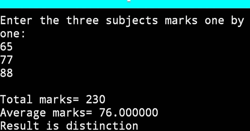 CodeForHunger - Learn Coding Easily: C program to accept students marks ...