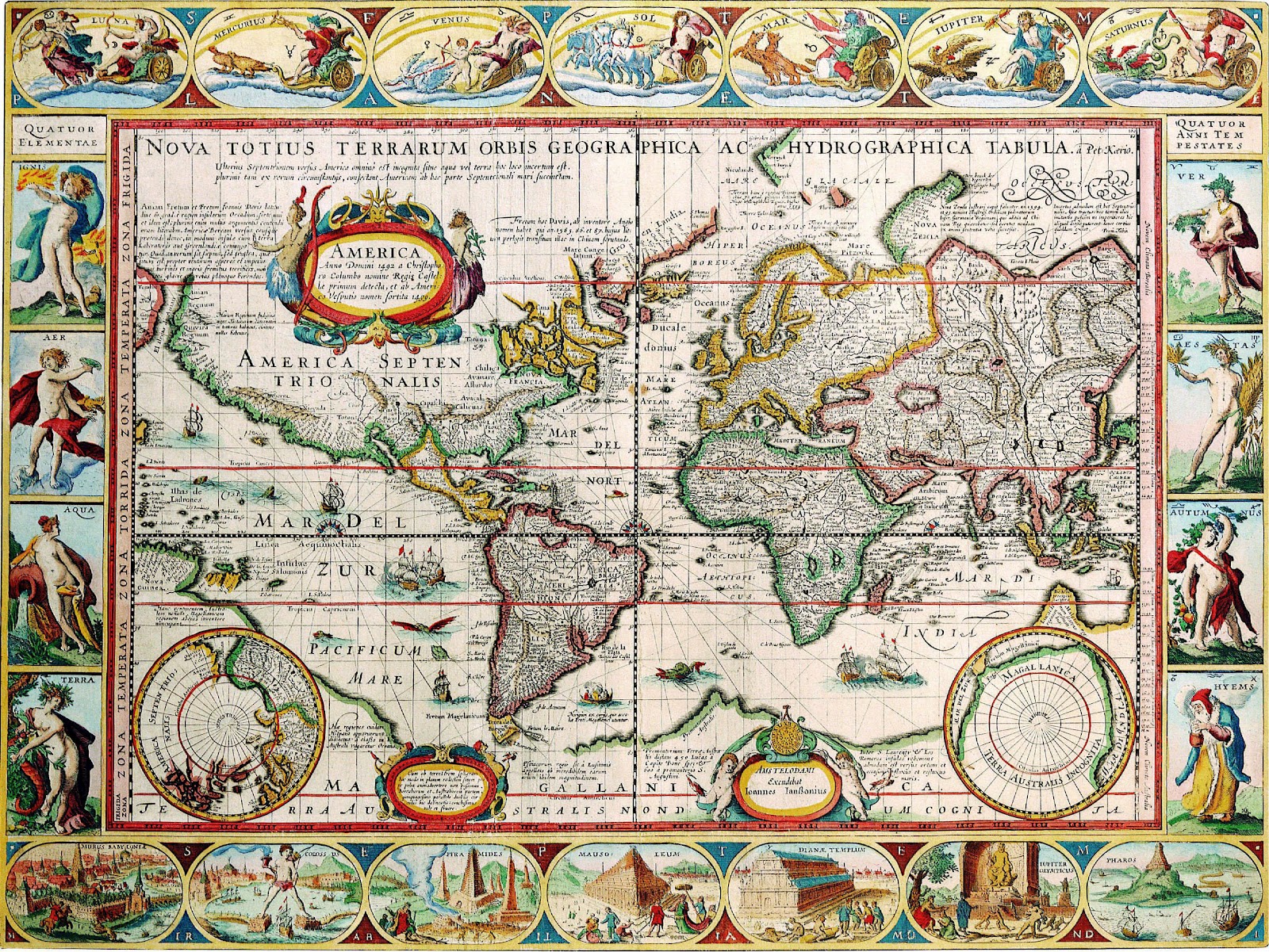 Old Maps of the World: Wolrd map without the two Americas