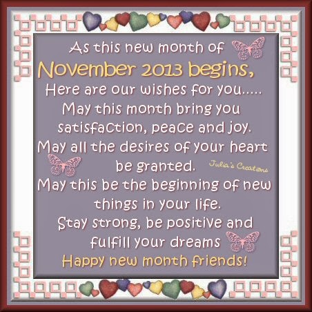 Julia's Creations: Happy new month - November