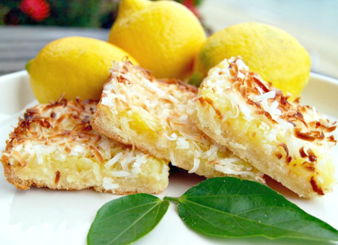 Lemon Coconut Bars - mamarecipes