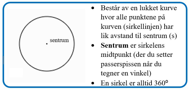 Sirkel og sentrum