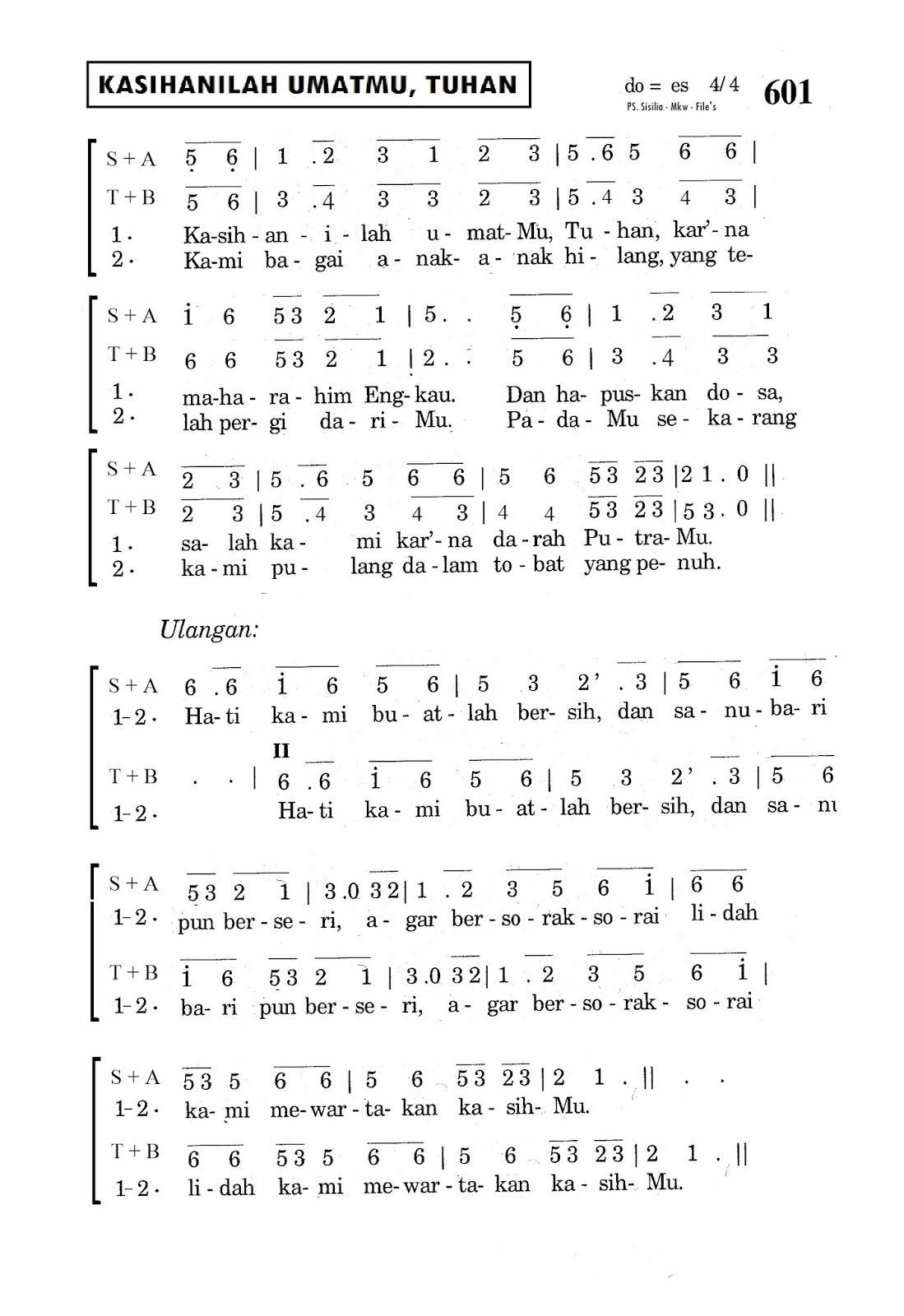 St Caecilia Choir Mkw: Kasihanilah UmatMu Tuhan