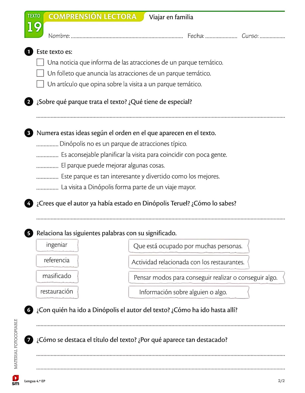 Cuarto de Primaria: LENGUA