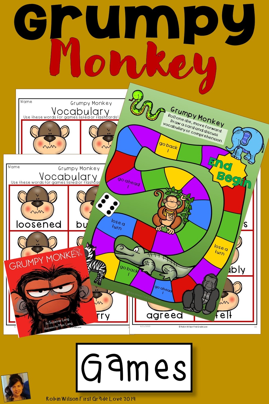 First Grade Love: Grumpy Monkey Questions and Comprehension