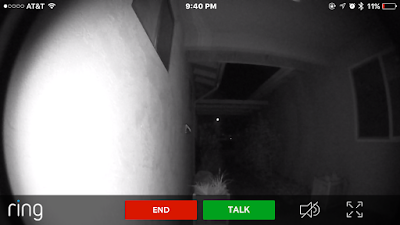 Ring Video Doorbell at Night