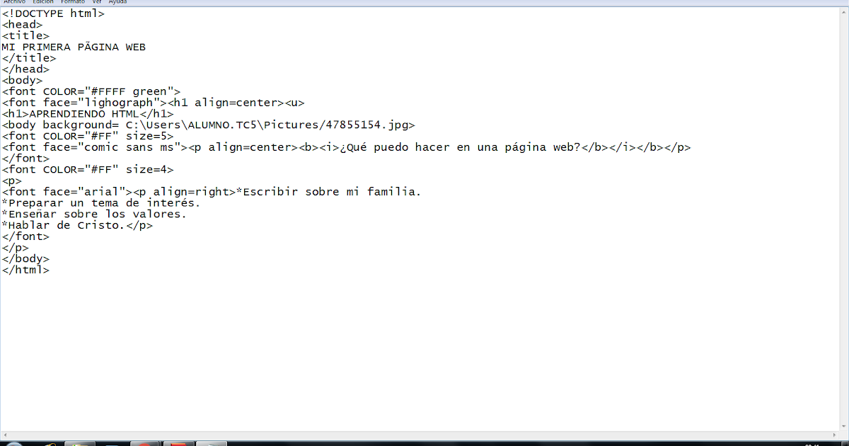 CUADERNO VIRTUAL DE TRABAJO: CREANDO PÁGINAS WEB CON SUBLIME TEXT