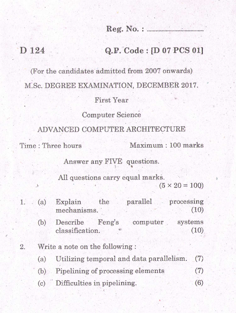 Bharathiar University M.Sc-Computer Science ADVANCED COMPUTER ...
