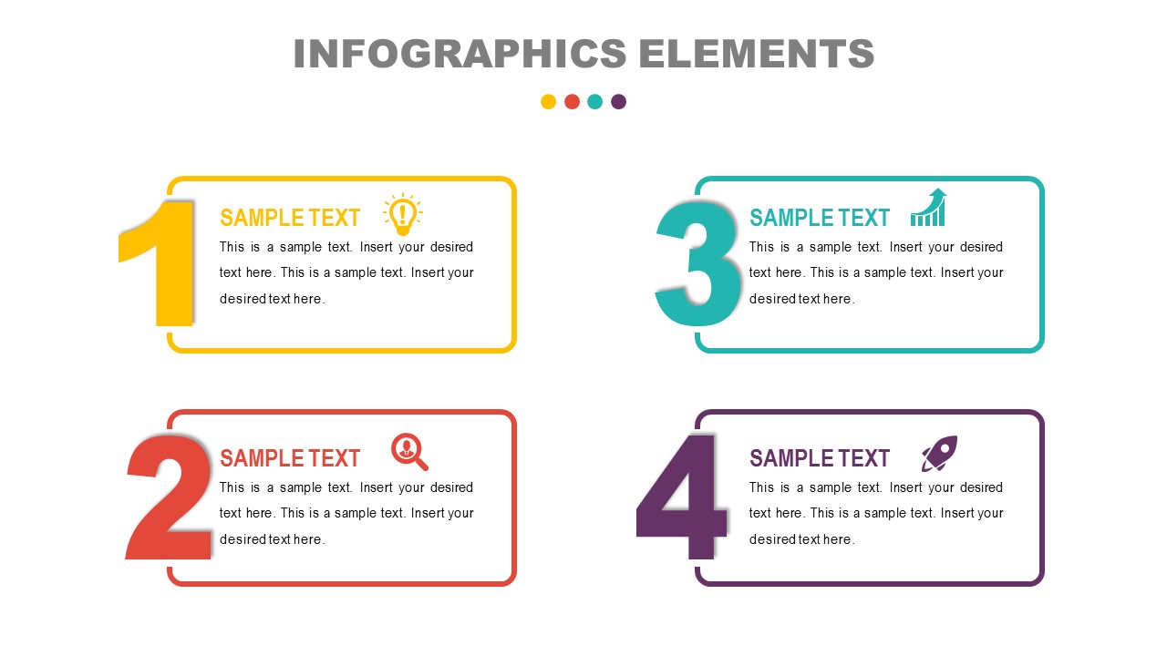 Desain Slide Modern Infographics Elements di Powerpoint